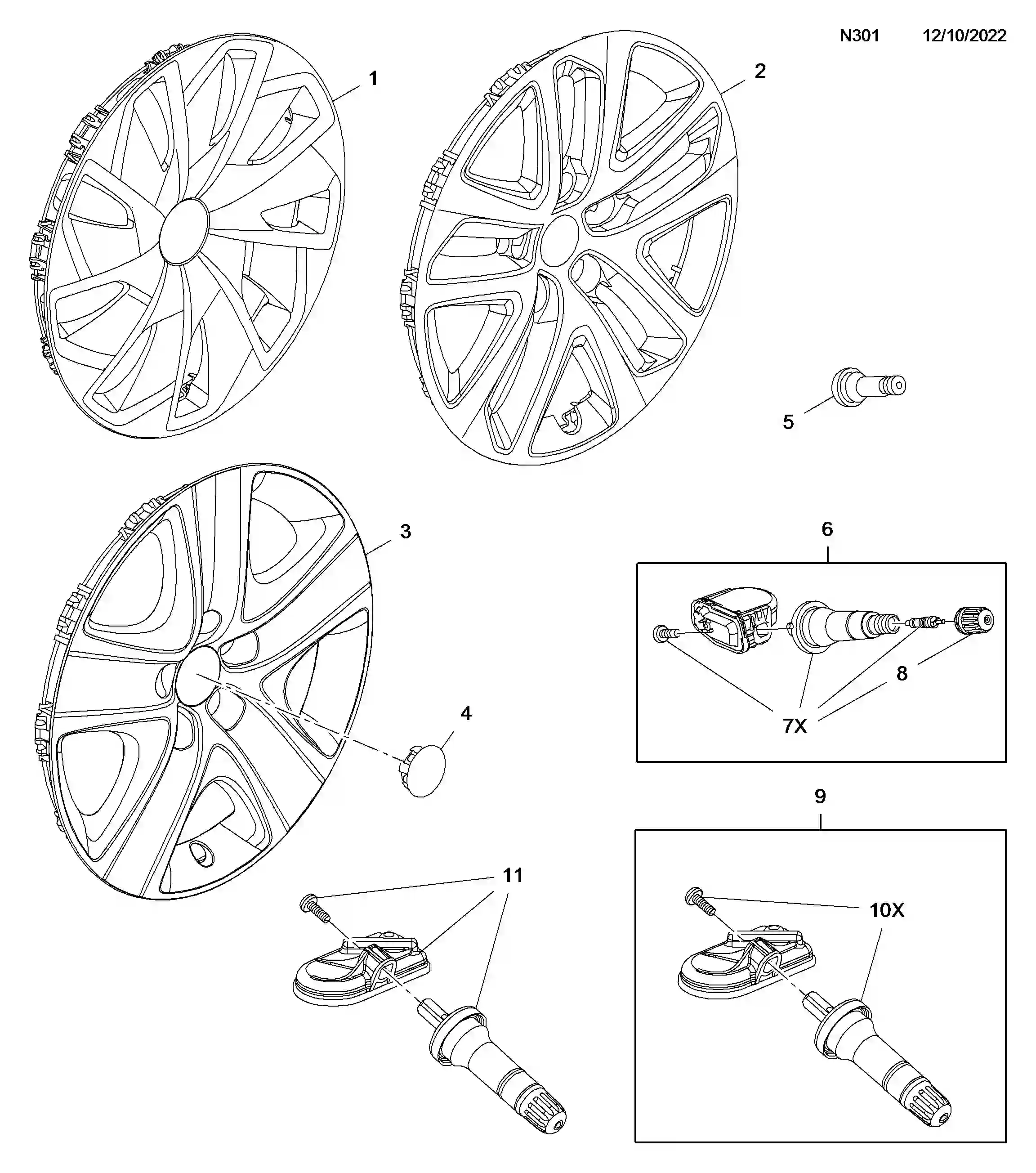 Opel Insignia B Tyre valves and caps parts 2018 - 2021 | EPC5 Global