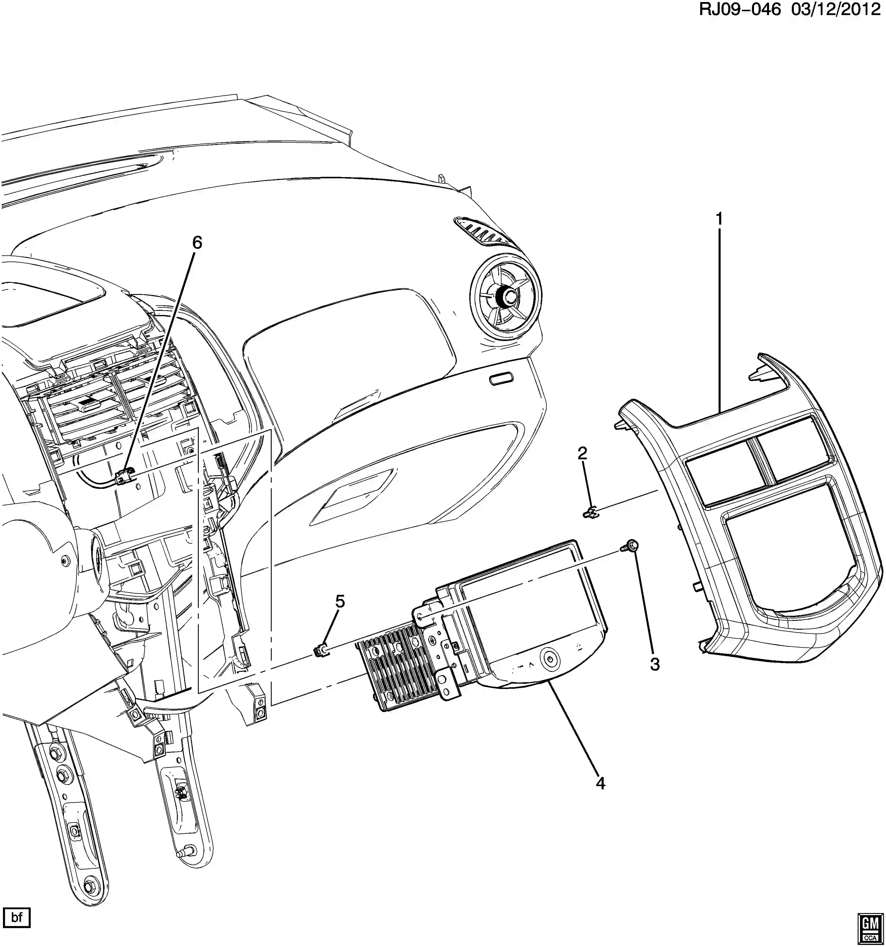 Chevrolet Sonic T300 Radio mounting (uf7) 部品 2012 - 2020 | EPC ヨーロッパ