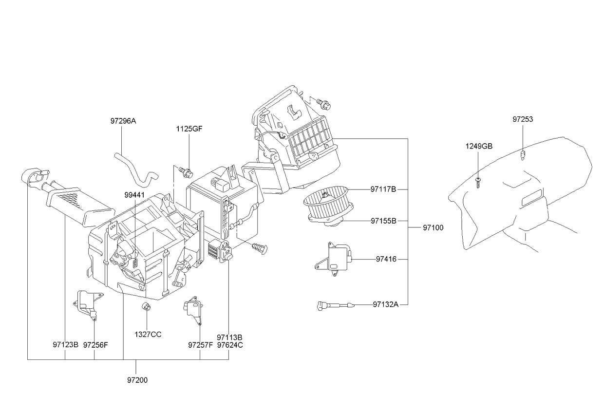 Kia Joice Heater system-heater & blower parts 1999 - 2003 | EPC Global