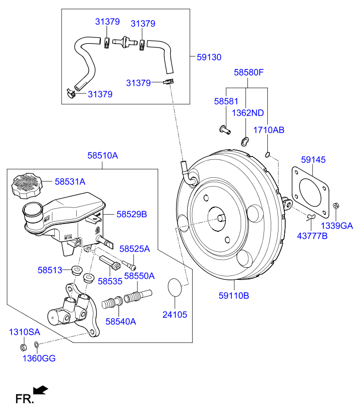 Kia Ceed JD Brake master cylinder & booster parts 2015 - 2018 | EPC Global