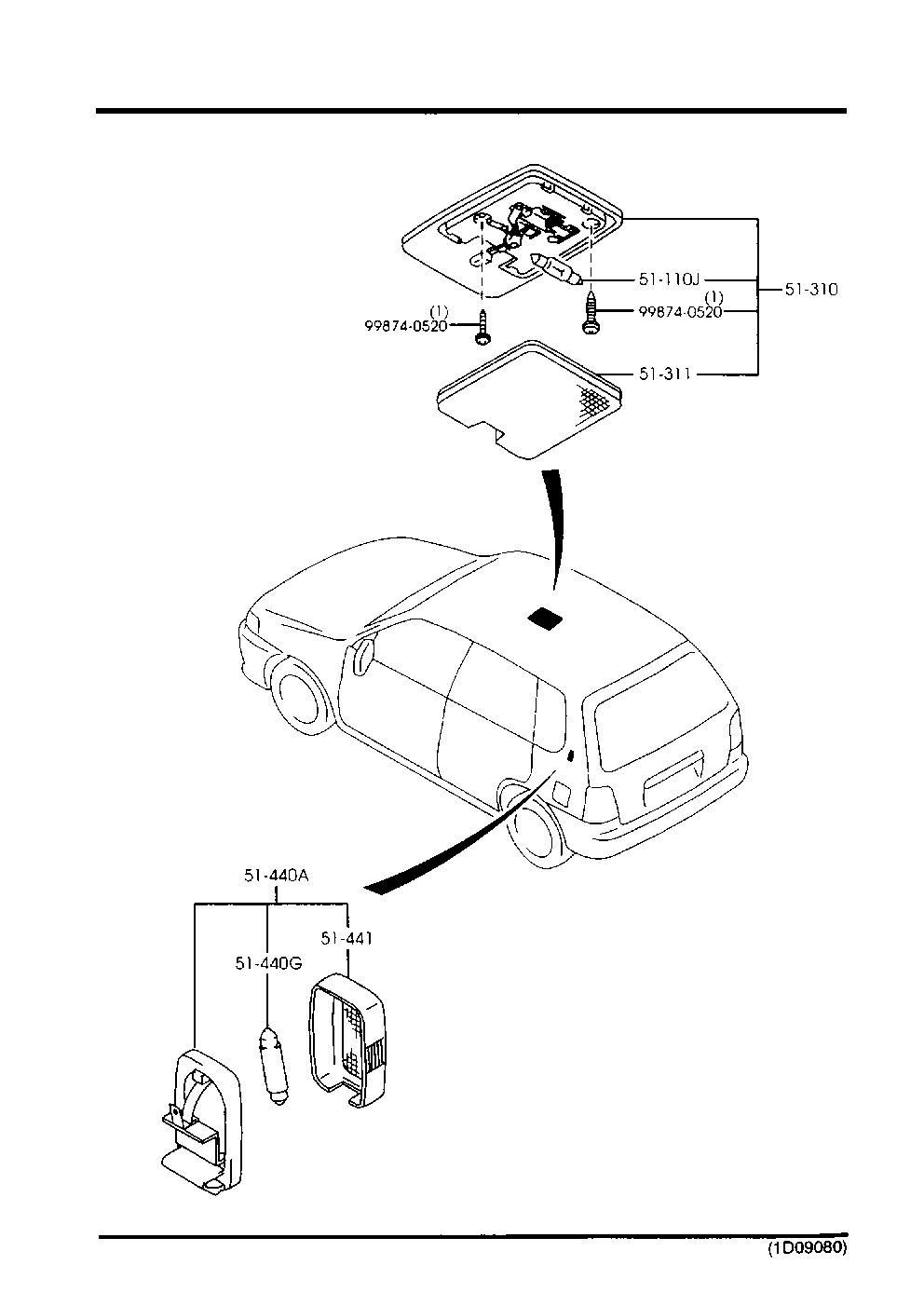 Mazda Demio DW Interior lamps parts 1996 - 2003 | EPC Europe
