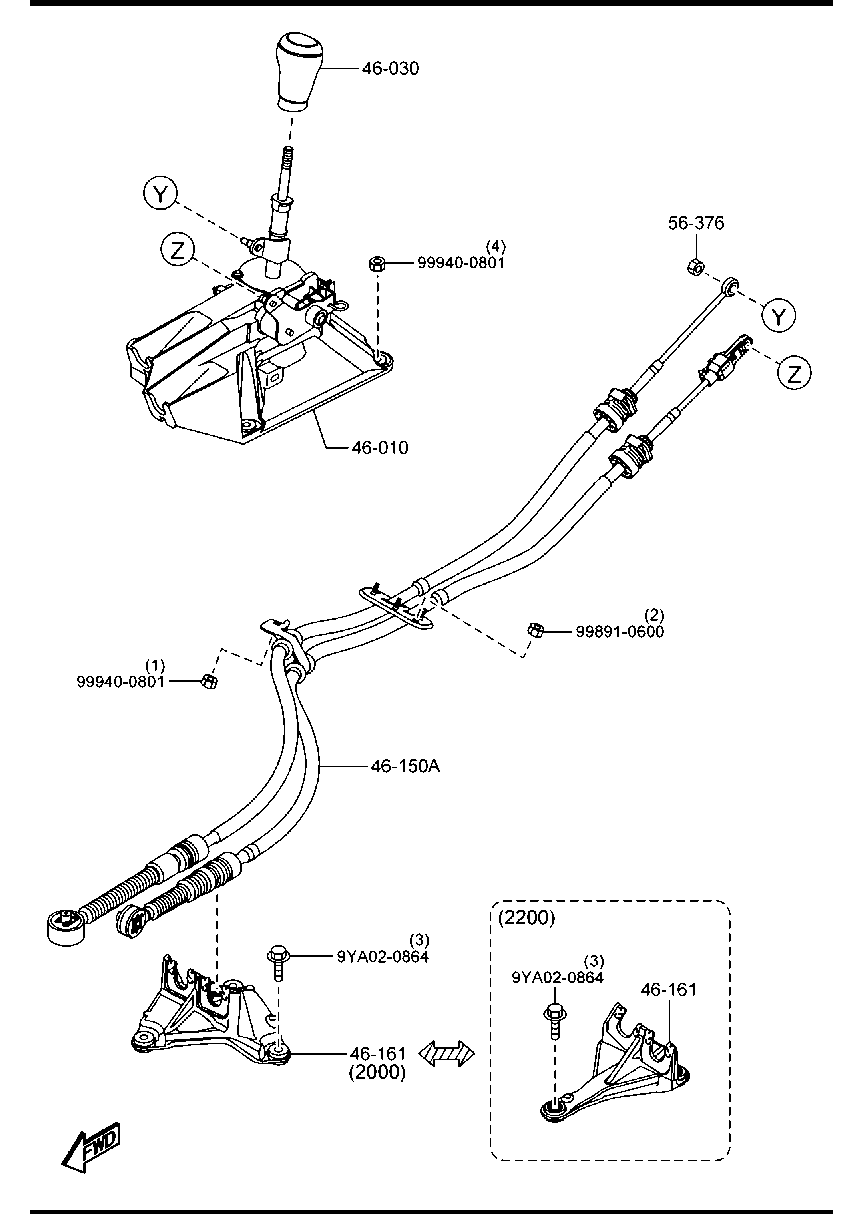 Mazda CX-5 KE Change control system (manual transmission) parts 2011 ...