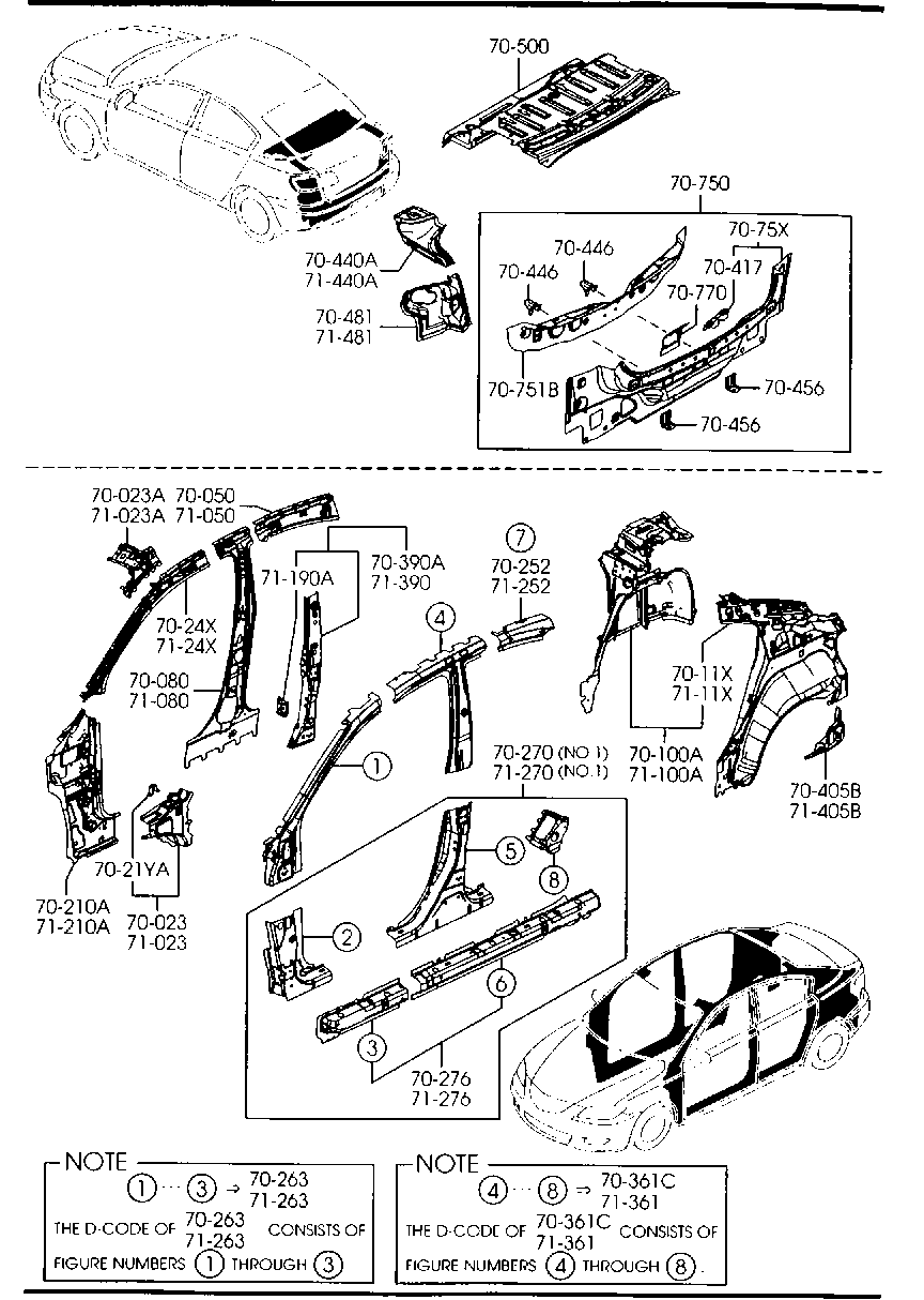 Mazda 3 BK Side panels (4-door) 部品 2003 - 2009 | EPC 日本