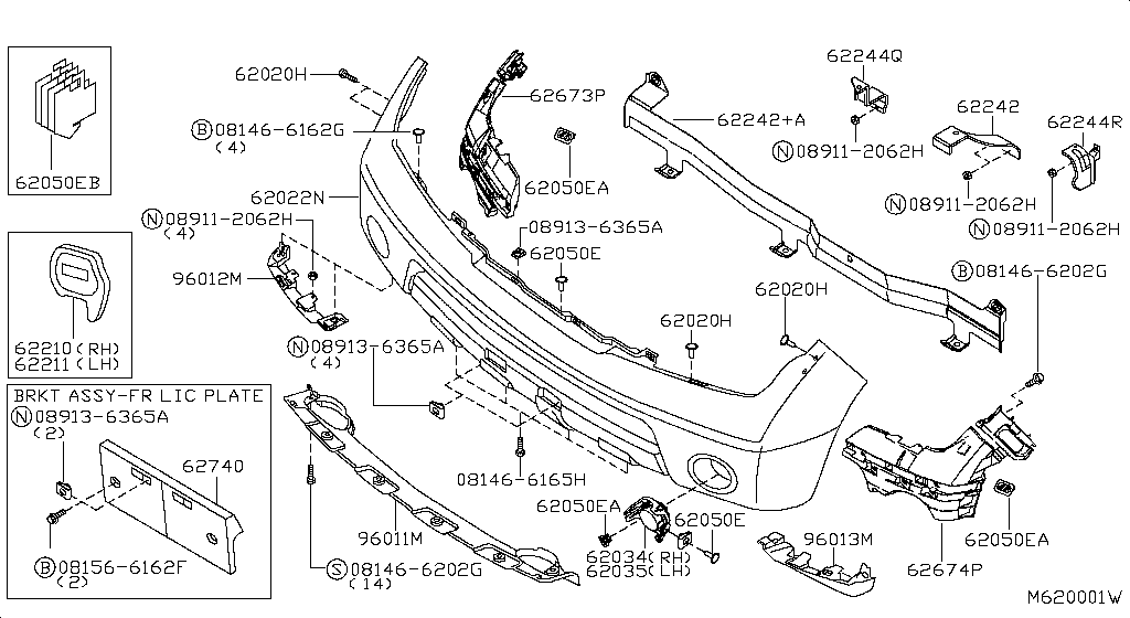 Nissan Navara D40 Front bumper parts 2005 - 2017 | EPC Australia
