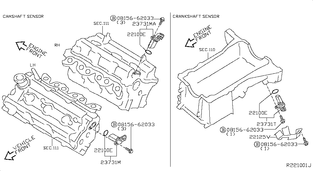 Buy Nissan Quest V42 Distributor & ignition timing sensor parts online ...