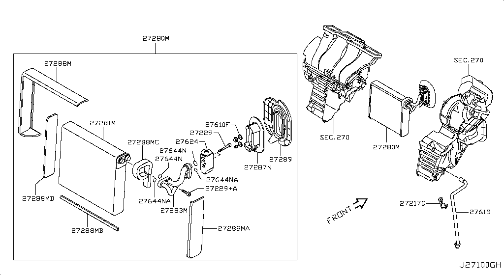 Nissan X-Trail T31 Cooling unit parts 2007 - 2014 | EPC Global