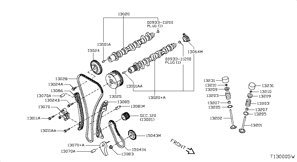 Nissan Note E12 Camshaft & valve mechanism parts 2017 - 2017 | EPC Global