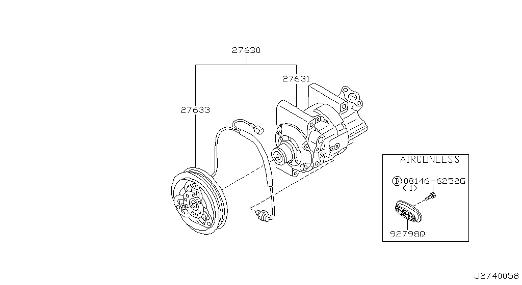 Nissan Pulsar N16 Compressor parts 1999 - 2011 | EPC Global