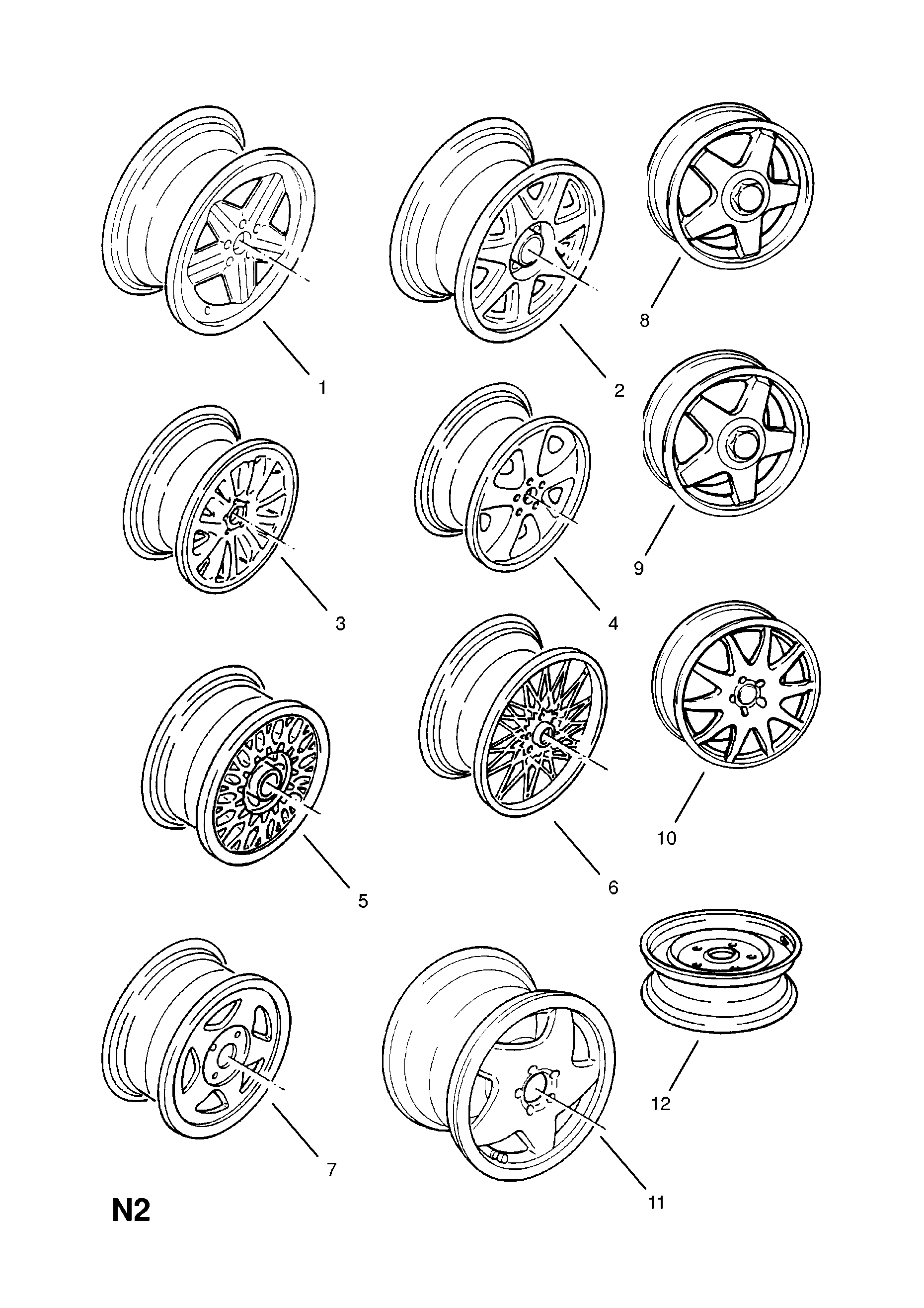 ROAD WHEELS (CONTD.) [ALLOY WHEELS] OPEL OMEGA-A