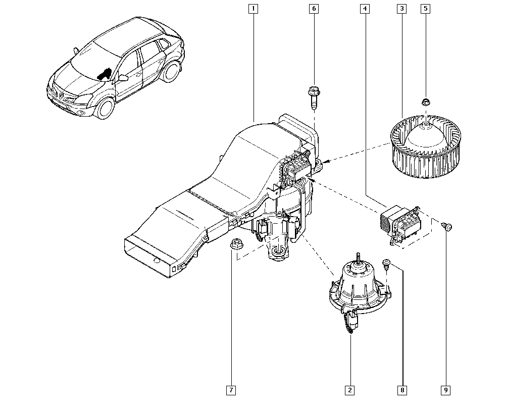 Renault Koleos HY Heater radiator parts 2007 - 2011 | EPC Africa