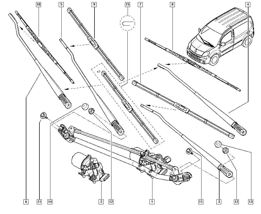 Wipers for Renault Kangoo Kangoo II