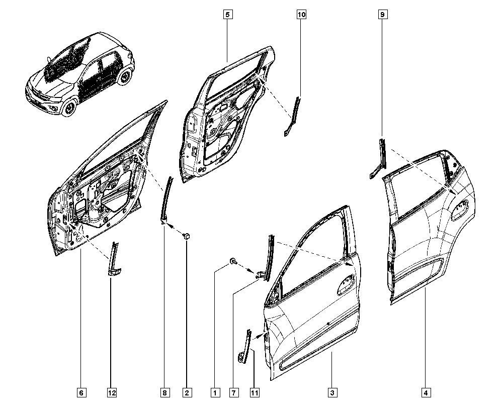 Buy Renault Kwid Front and rear doors parts online 2014 - 2017 — Global ...