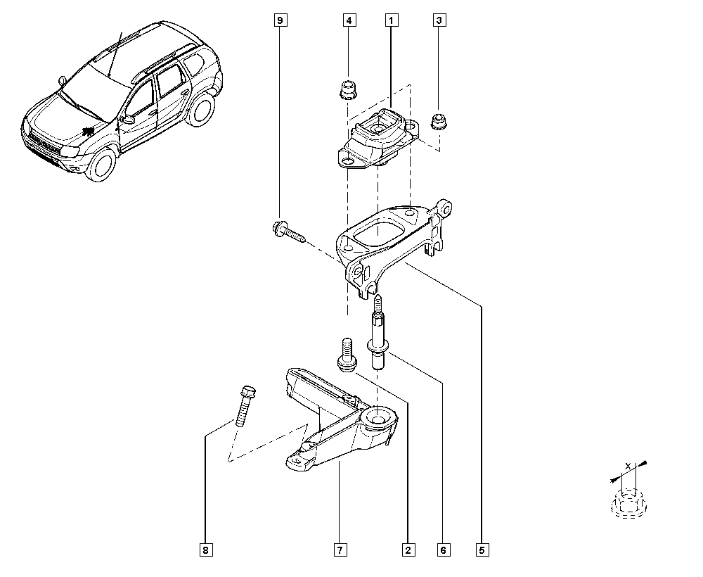 Buy Renault Duster HS Engine mounting parts online 2009 - 2013 — Africa ...