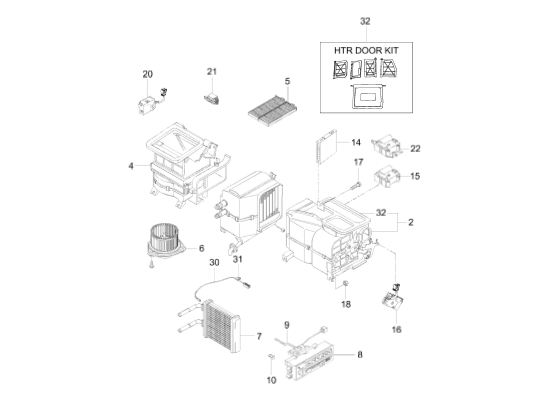 SsangYong Musso FJ Air conditioner kit parts 1993 - 1998 | EPC Global