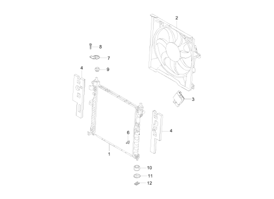 SsangYong Musso Q200/Q211 Radiator & cooling fan Diagram & OEM Parts ...