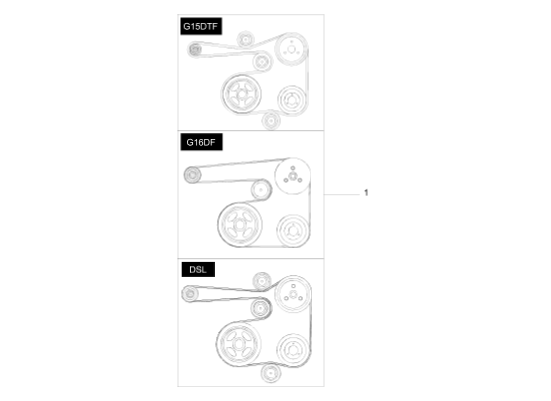 SsangYong Tivoli XLV Belt system parts 2015 - 2019 | EPC South korea