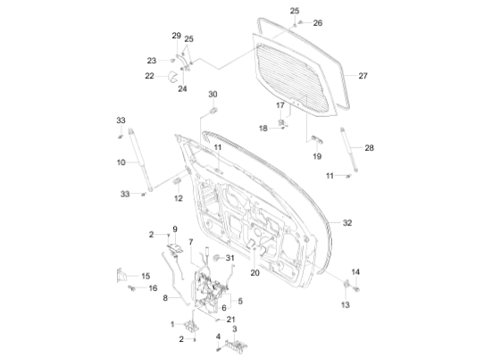 SsangYong Rexton Y250 1st Facelift Tail gate opening system parts 2006 ...