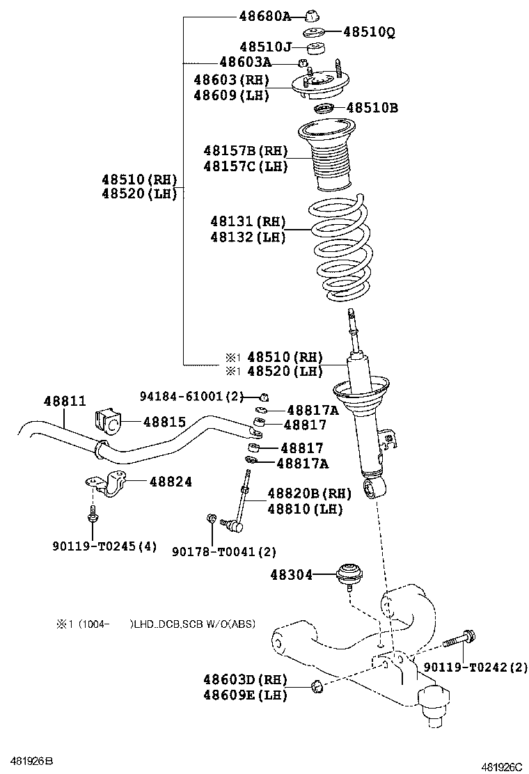FRONT SPRING & SHOCK ABSORBER TOYOTA HILUX [KUN15,2#] (EUROPE)