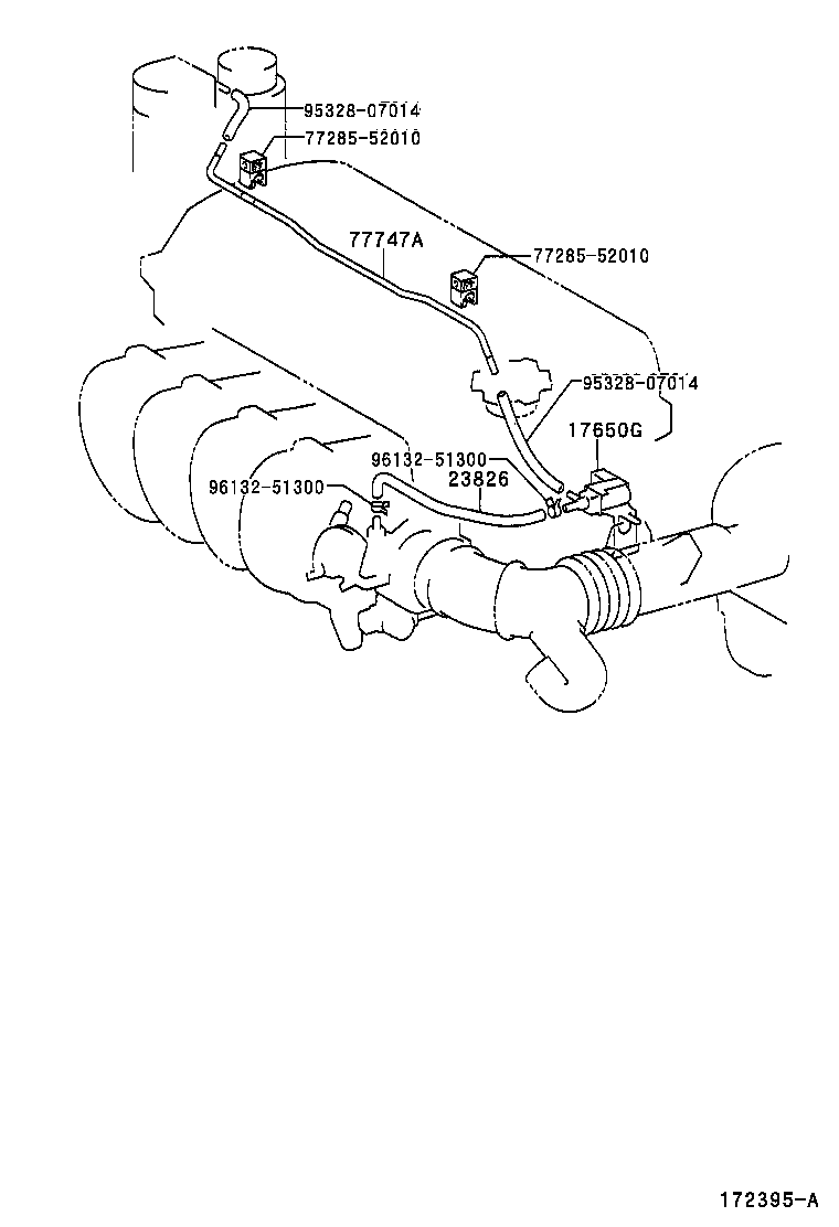VACUUM PIPING TOYOTA MR2 [ZZW30] (ASIA and MIDDLE EAST)