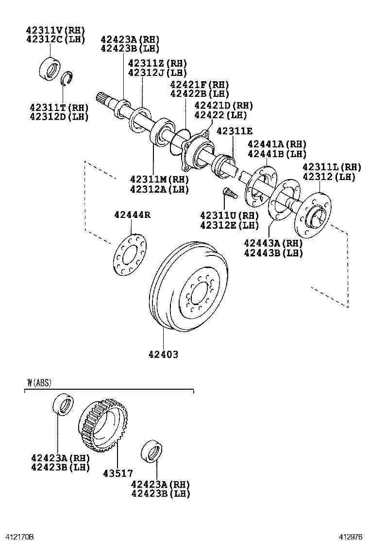 REAR AXLE SHAFT & HUB[ (0808- )XTR..SA ; (0808- )4FC..DLX..LA ...