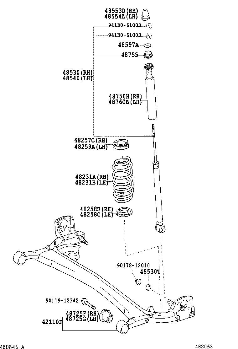 REAR SPRING & SHOCK ABSORBER TOYOTA ECHO [NCP13] (NORTH AMERICA)