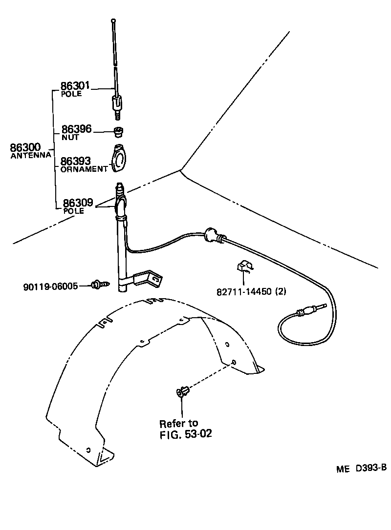 ANTENNA TOYOTA COROLLA [AE86] (NORTH AMERICA)