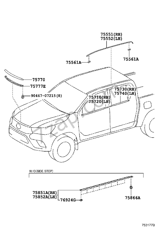 MOULDING for Toyota HILUX HILUX