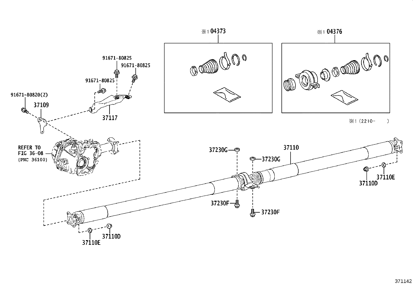 Toyota RAV4 XA50 Propeller shaft & universal joint parts 2018 - 2025 ...