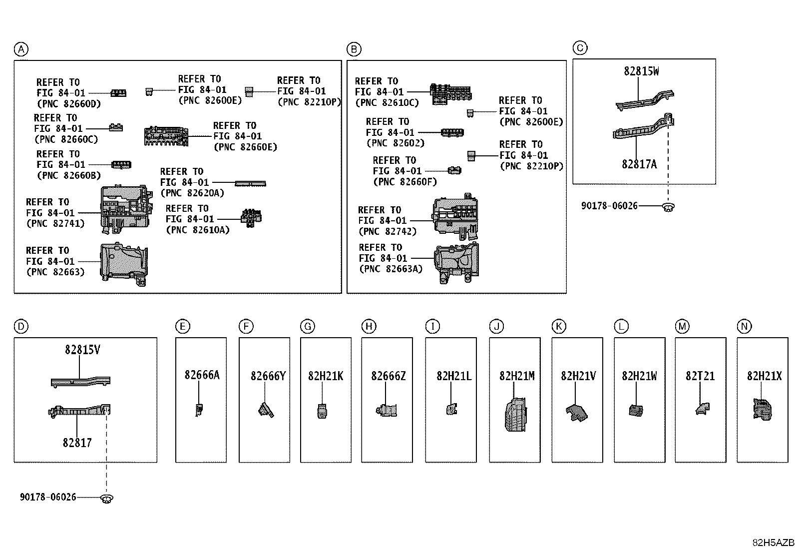 Toyota Land Cruiser Prado J250 Wiring & clamp engine room 2/2 illust no ...