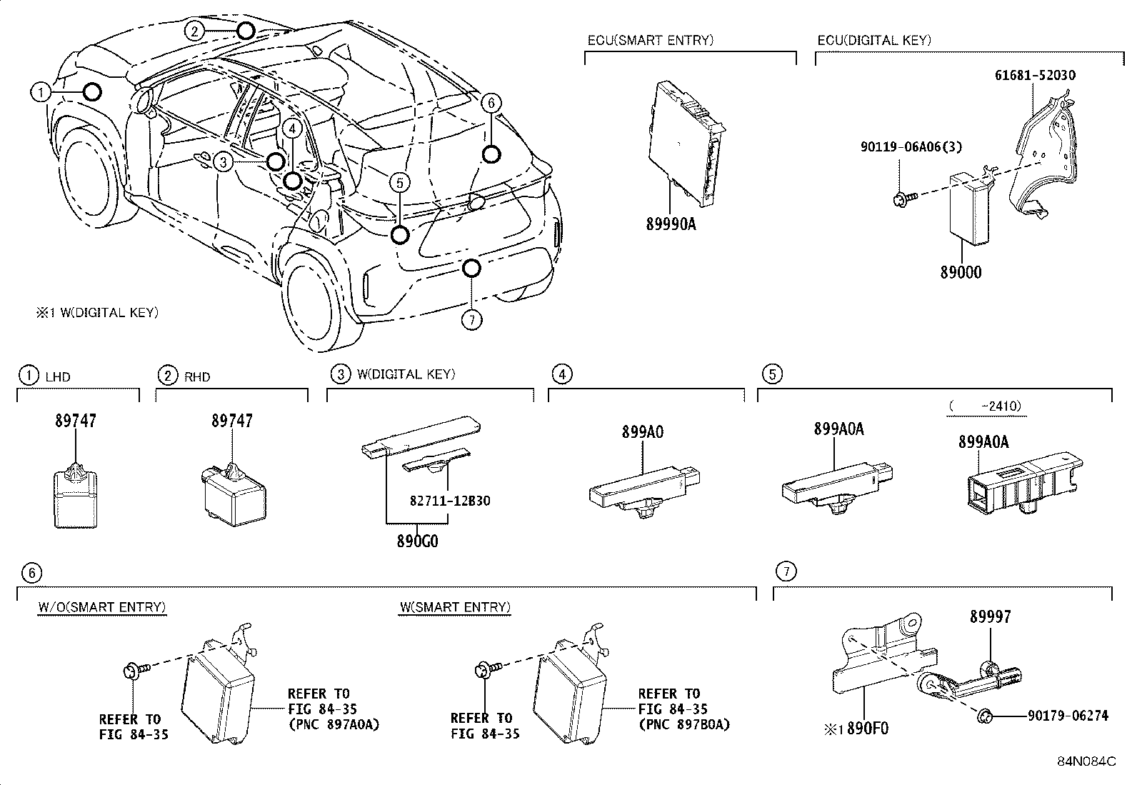 Toyota Yaris Cross XP210 Wireless door lock 部品 2020 - 2025 | EPC 日本