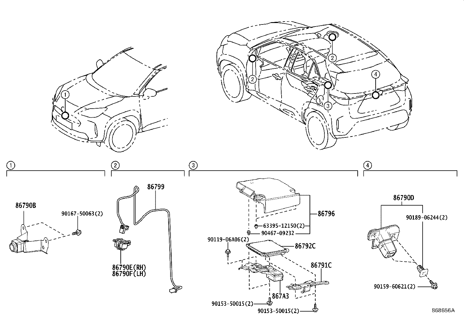 Toyota Yaris Cross XP210 Camera & rear monitor display 部品 2020 - 2025 ...