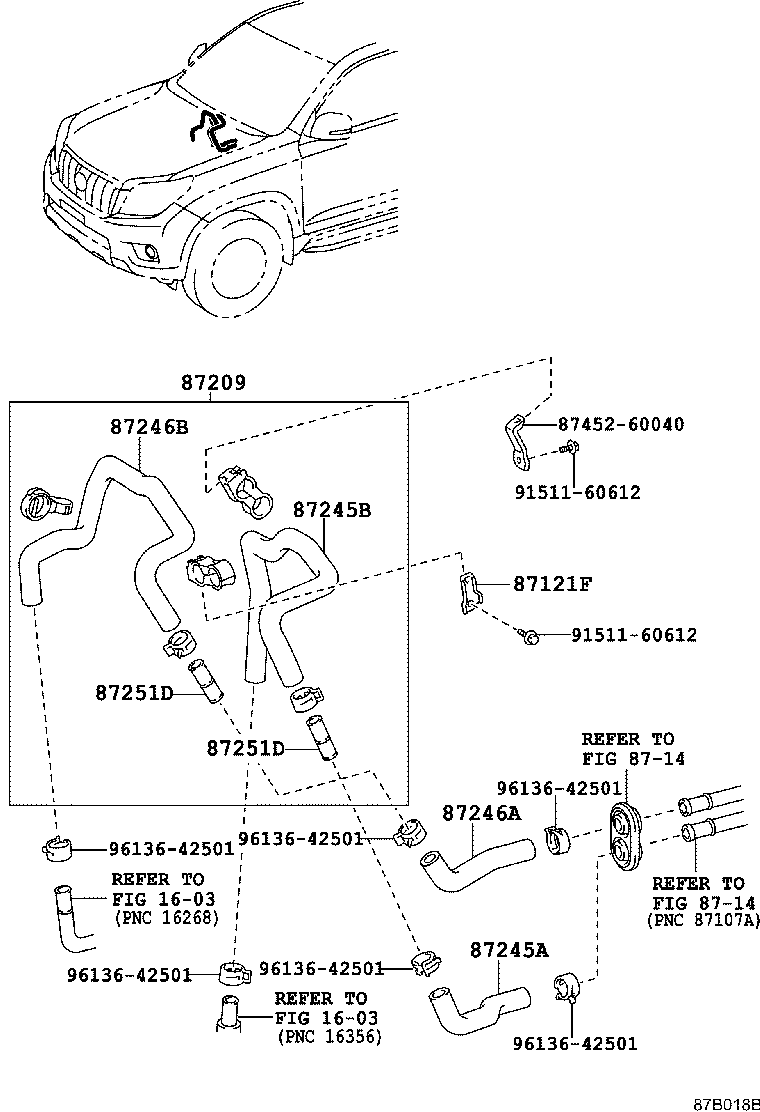 Toyota Land Cruiser Prado J150 Heating & air conditioning - water ...