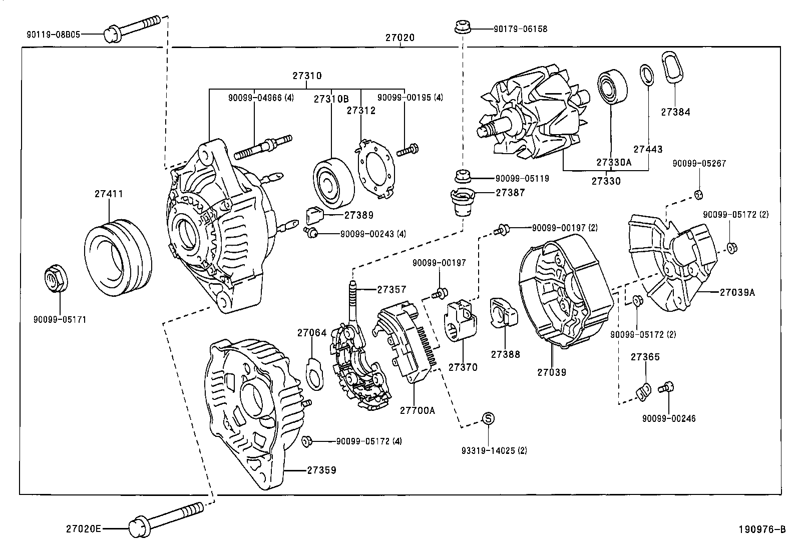 Toyota Dyna U300/U400 Alternator 24v 50a pièces 1999 - 2025 | EPC Asie ...