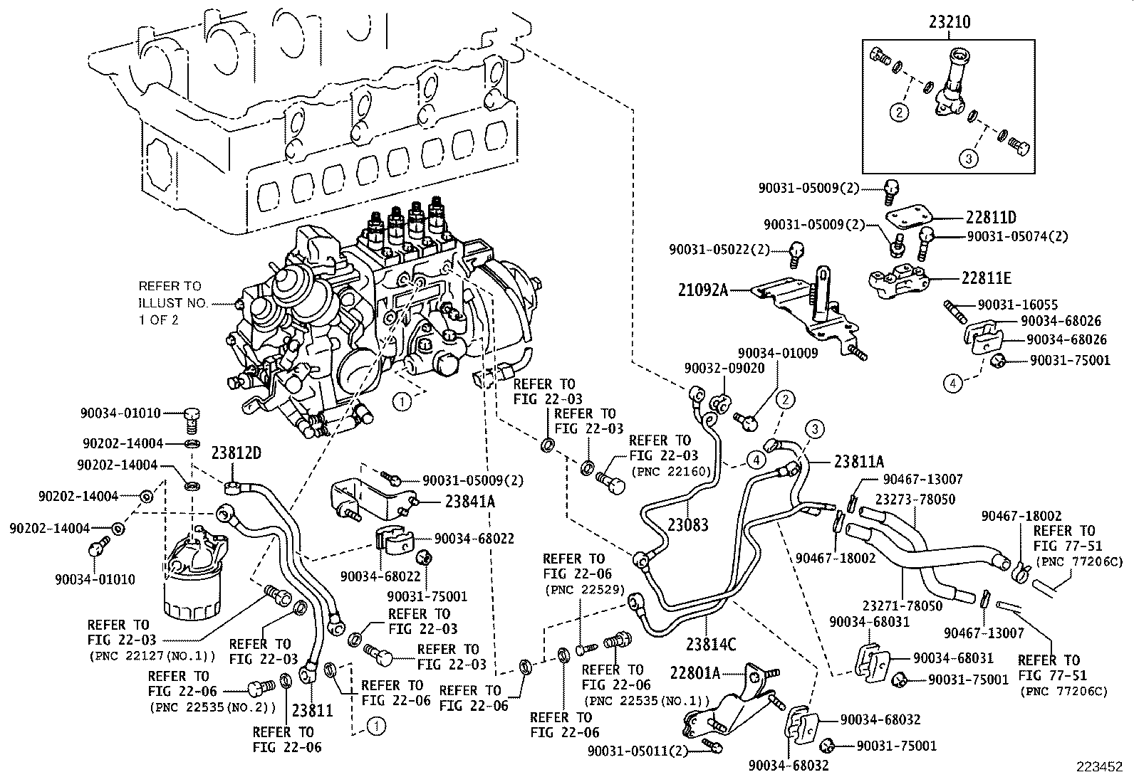 Toyota Dyna U300/U400 Injection pump assembly illust no. 2 of 2 parts ...