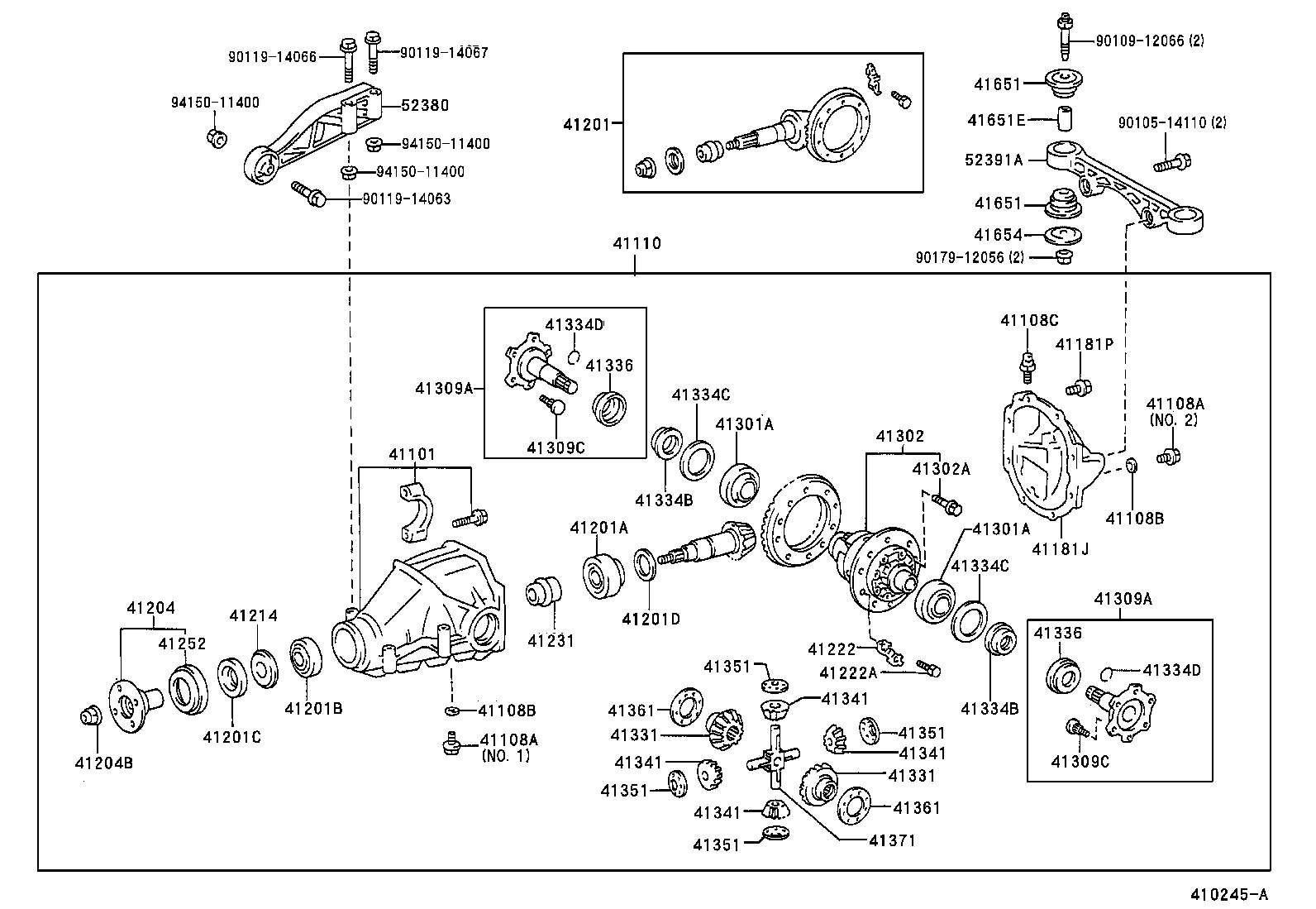 Toyota HiAce H200 Rear axle housing & differential 部品 2004 - 2025 | EPC 日本