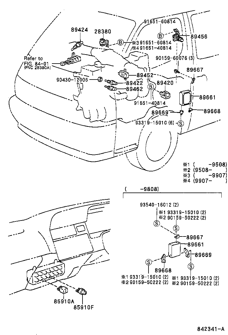 Toyota HiAce H100 Electronic fuel injection system parts 1989 - 2006 ...
