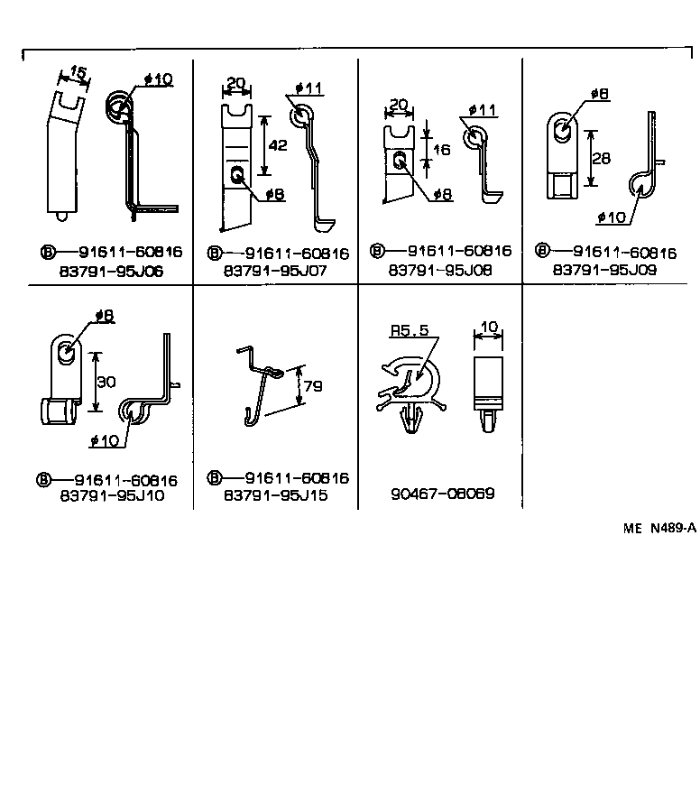 Toyota HiAce H100 Meter speedometer drive cable clamps illust no. 3 of ...