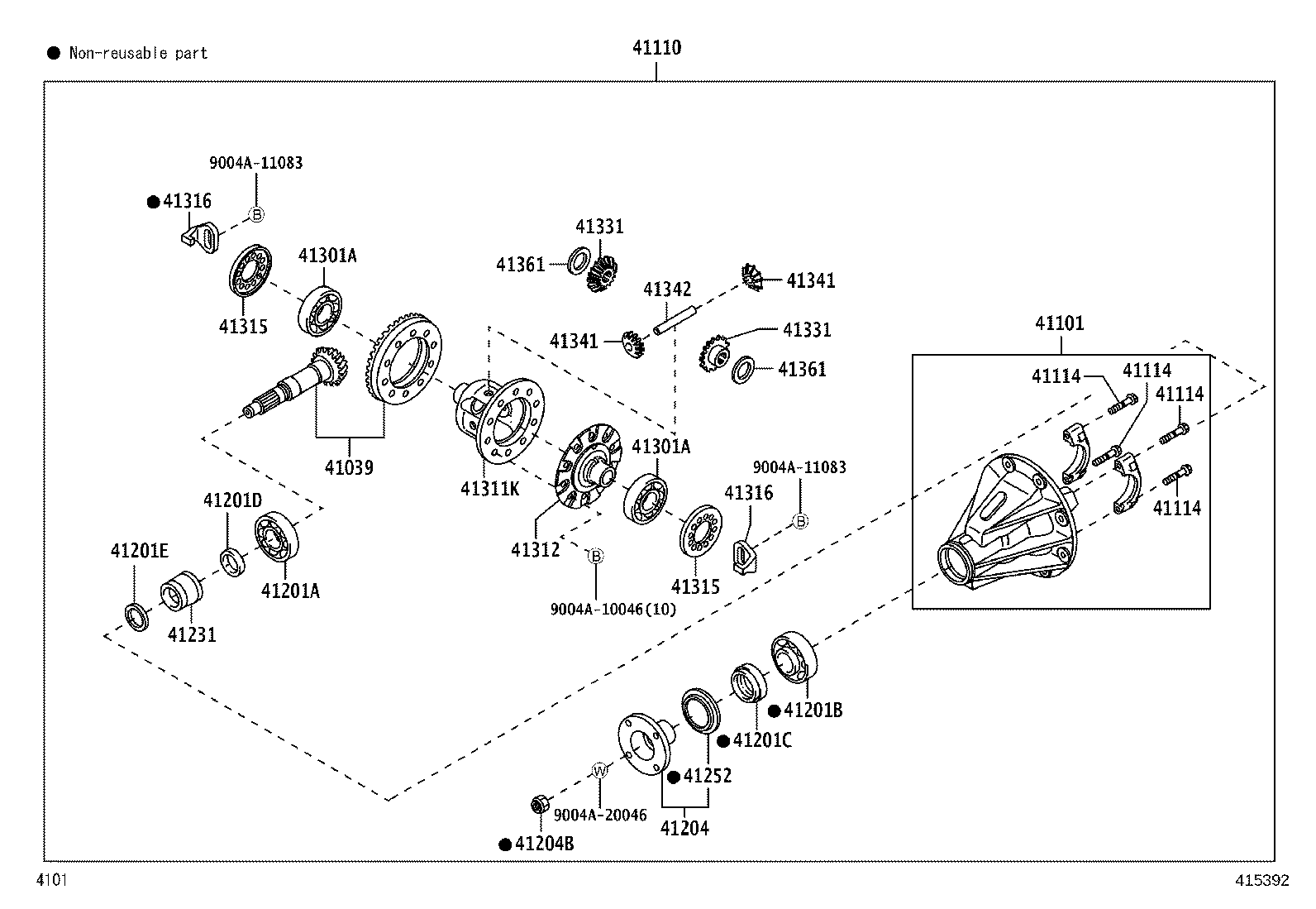 Toyota Rush F800 Rear axle housing & differential illust no. 2 of 2 ...