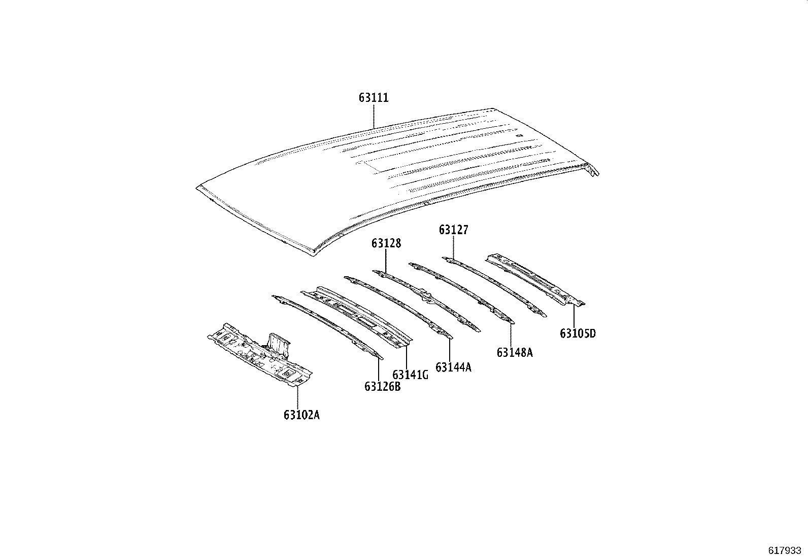 Toyota Corolla Cross XG10 Roof panel & back window glass roof panel ...