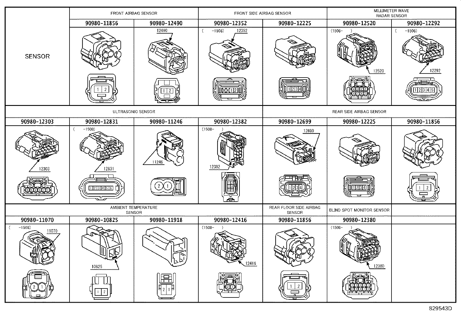 Toyota Land Cruiser J200 Wiring & clamp connector 3/5 illust no.14 of16 ...