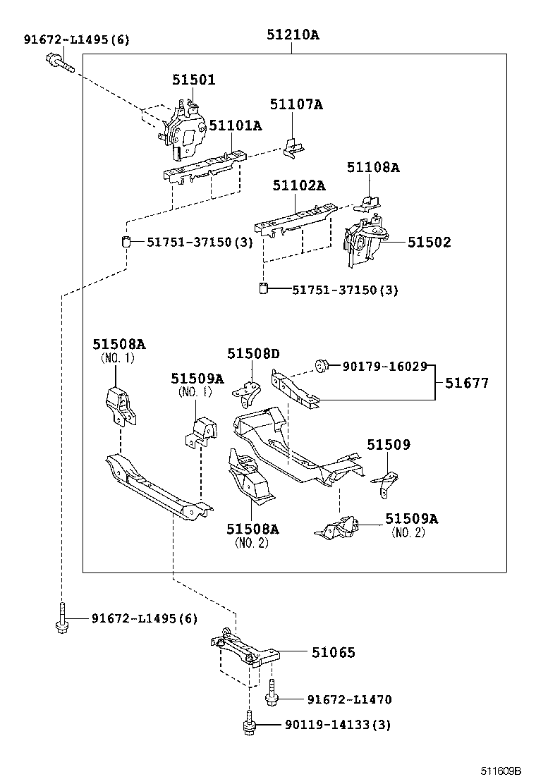 Toyota Dyna U300/U400 Marco miembro de suspensión ilustración no. 3 de ...