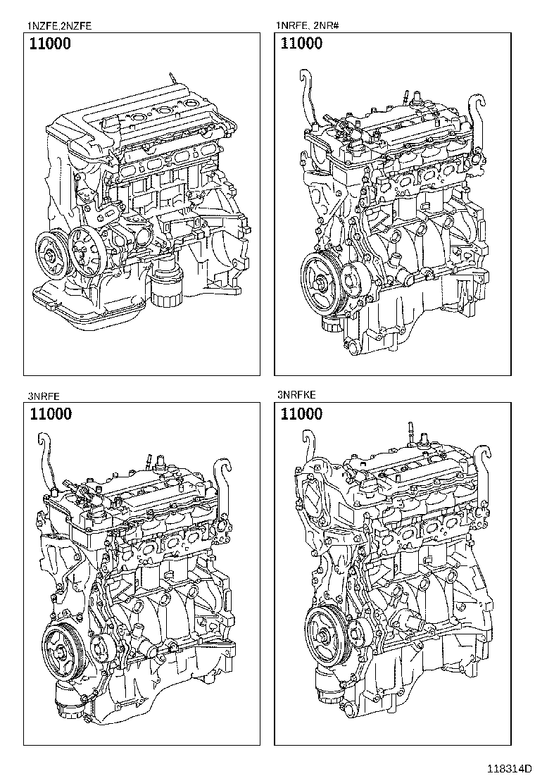 PARTIAL ENGINE ASSEMBLY TOYOTA YARIS [NCP15#,NSP15#] (NORTH AMERICA)