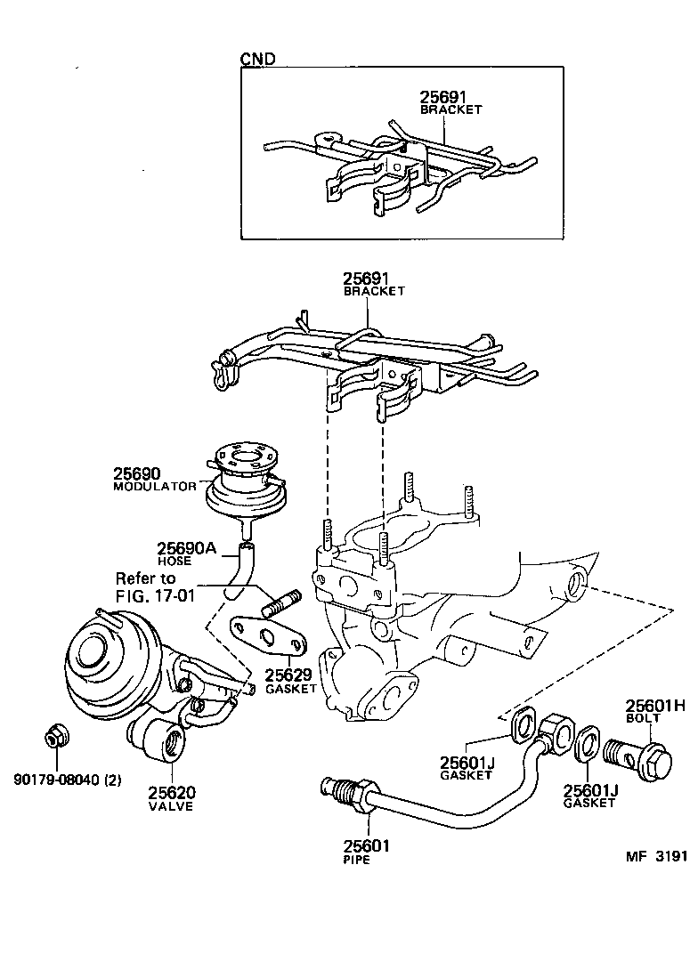 EXHAUST GAS RECIRCULATION SYSTEM TOYOTA COROLLA [AE86] (NORTH AMERICA)