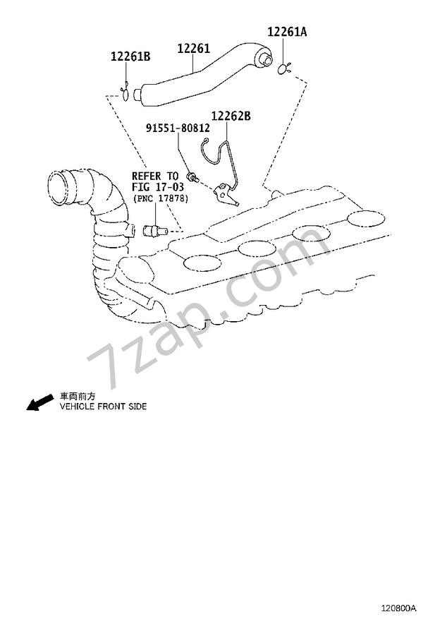 VENTILATION HOSE TOYOTA HILUX [KUN2#,35] ()
