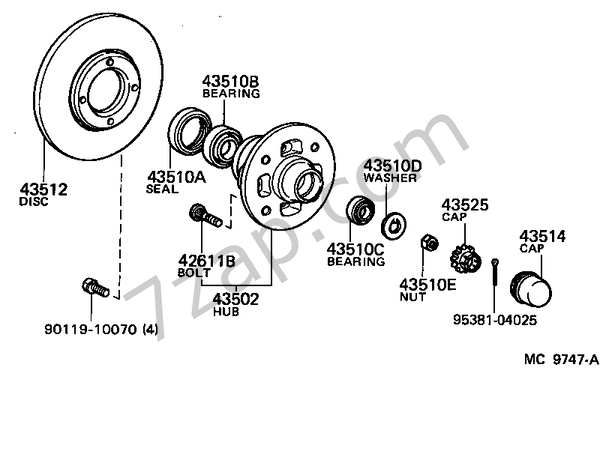 FRONT AXLE HUB TOYOTA COROLLA [AE86] (EUROPA)