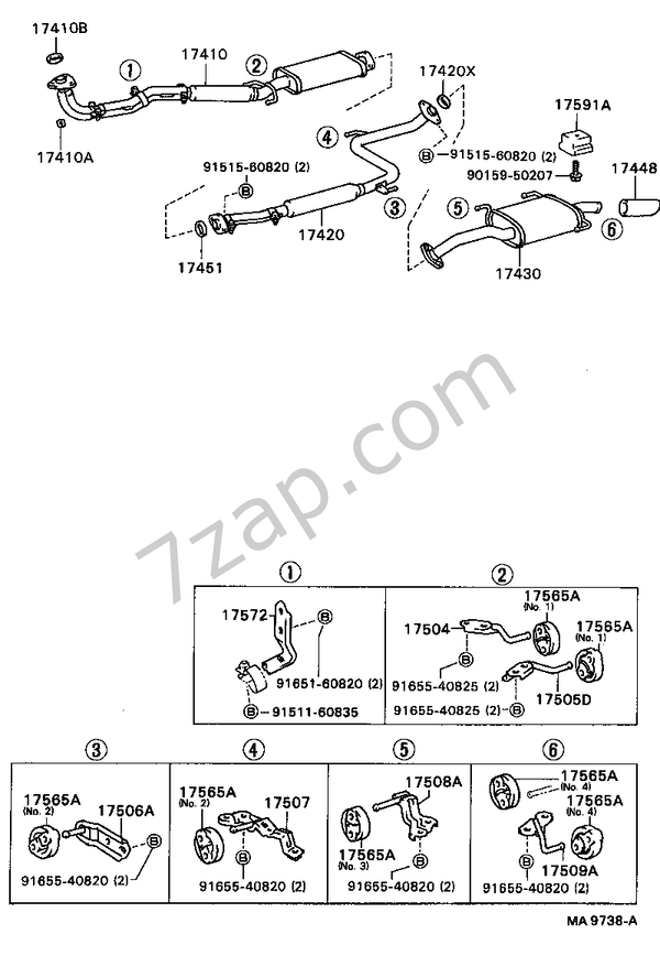 EXHAUST PIPE TOYOTA CELICA [AT160,ST16#] ()