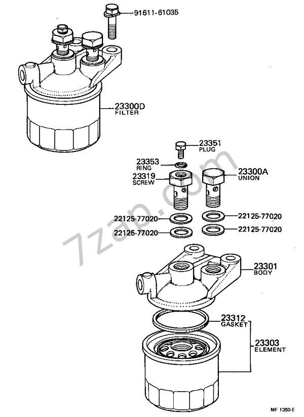 FUEL FILTER TOYOTA DYNA [RU2#,30,JU20,BU2#,3#,40,HU30,40,50,WU40] (ASIA ...