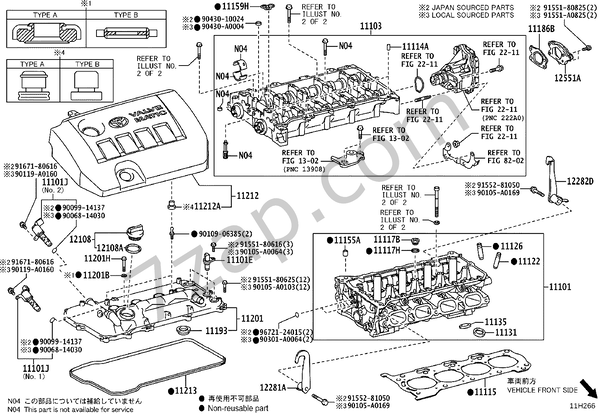 CYLINDER HEAD TOYOTA COROLLA [ZRE172] (NORTH AMERICA)