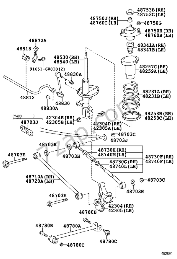 REAR SPRING & SHOCK ABSORBER[ (9109-9309)VCV10..NAP..SED..DX,LE,XLE ...