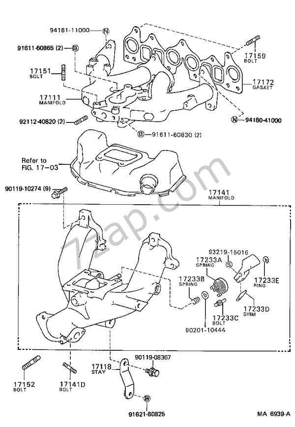 MANIFOLD TOYOTA COROLLA [AE86] (NORTH AMERICA)